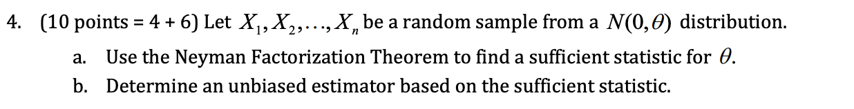 Solved (10 points =4+6) Let X1,X2,…,Xn be a random sample | Chegg.com