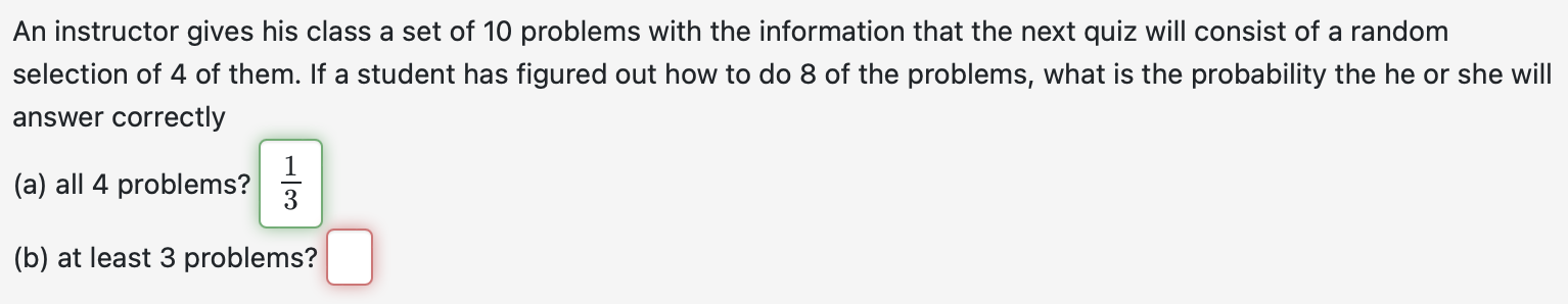 Solved An instructor gives his class a set of 10 problems | Chegg.com