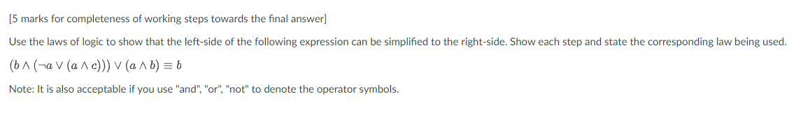 Solved [5 ﻿marks for completeness of working steps towards | Chegg.com