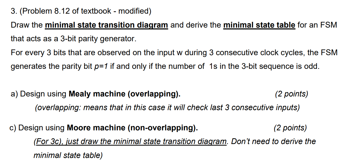 Solved 3. (Problem 8.12 of textbook - modified) Draw the | Chegg.com