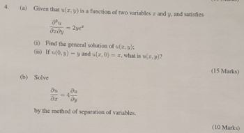 Solved (a) Given that u(x,y) is a function of two variables | Chegg.com