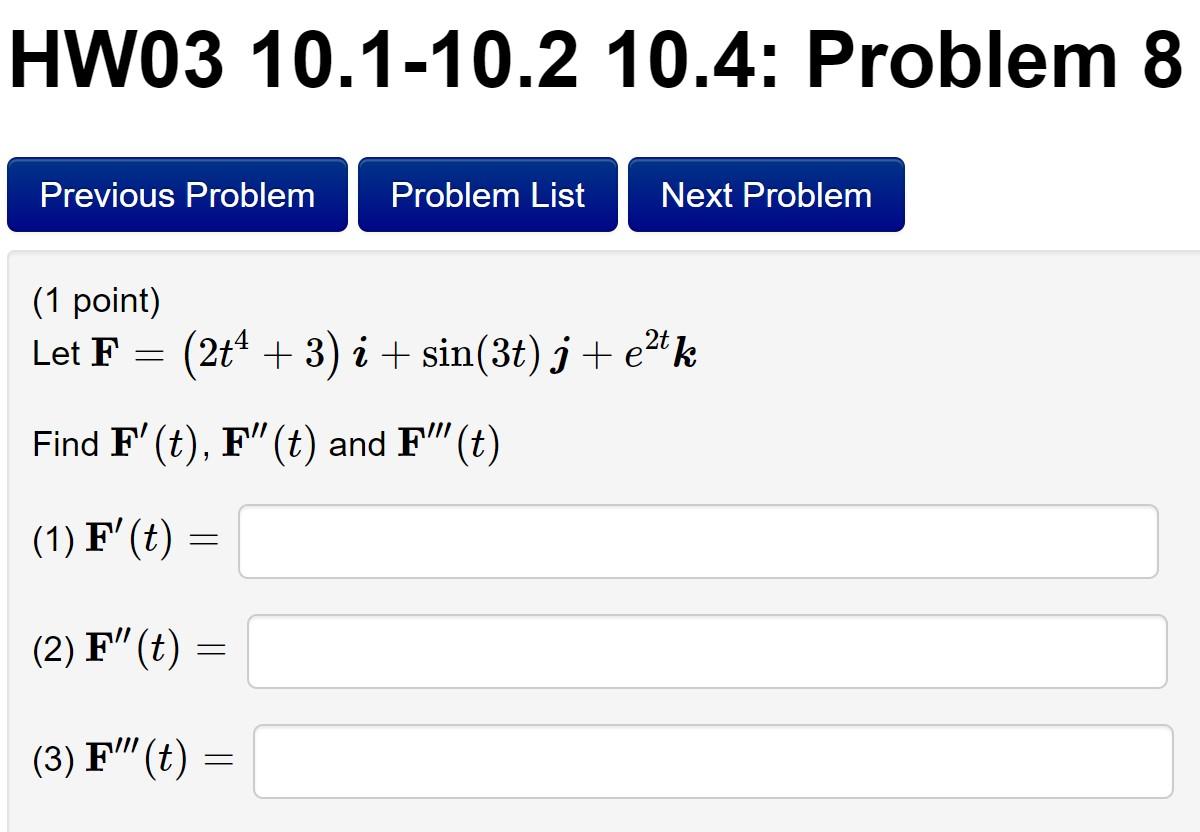 Solved HW03 10.1-10.2 10.4: Problem 8 Previous Problem | Chegg.com