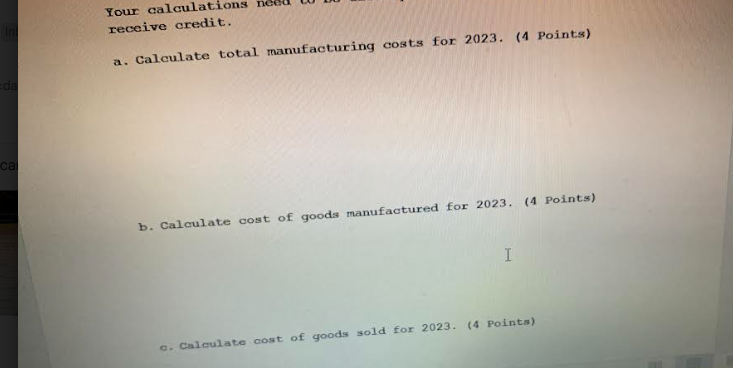 Solved 4. Use the following information to perform the | Chegg.com