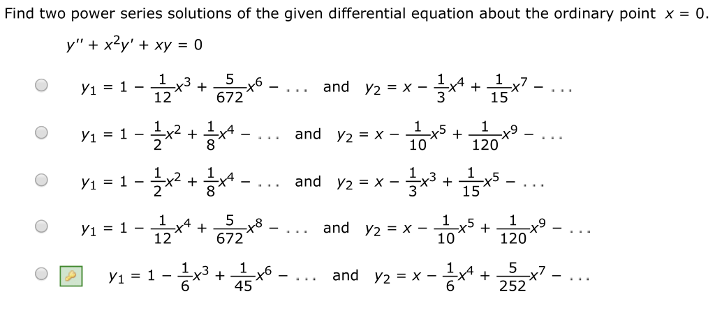 Solved Find two power series solutions of the given | Chegg.com