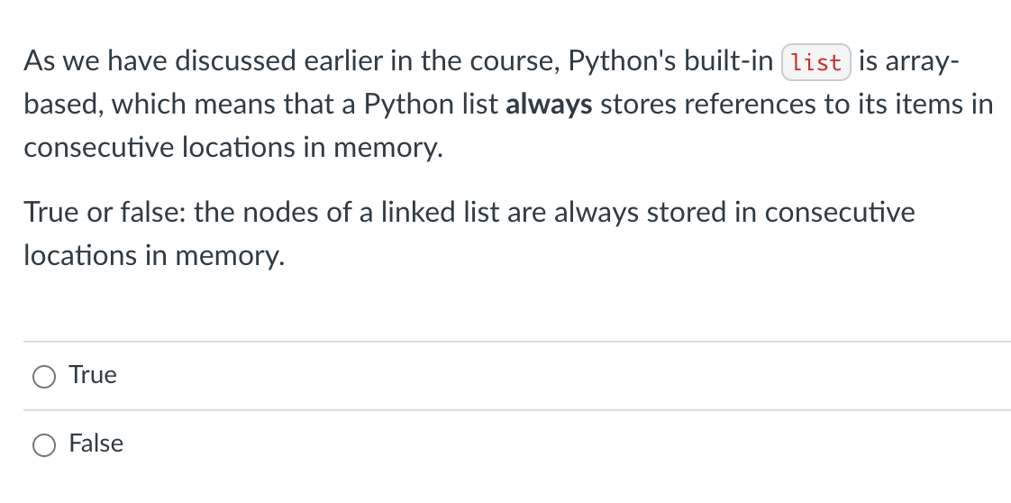 Solved As we have discussed earlier in the course, Python's | Chegg.com