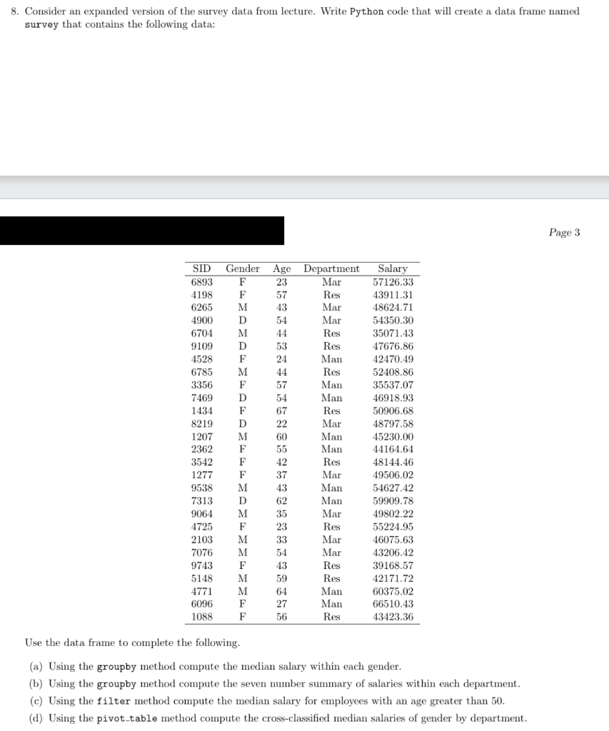Solved 8. Consider an expanded version of the survey data | Chegg.com