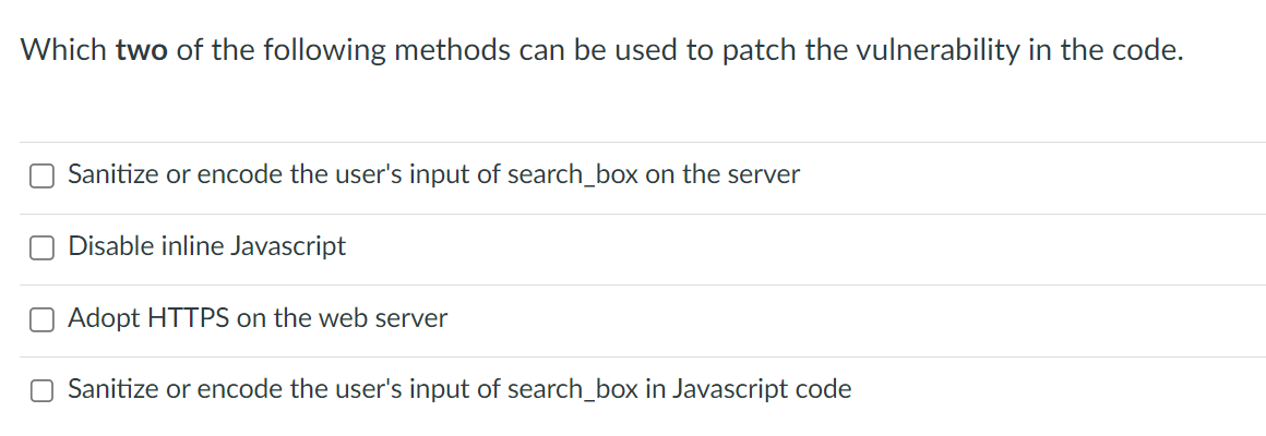 Solved What kind of vulnerability does the above code have? | Chegg.com