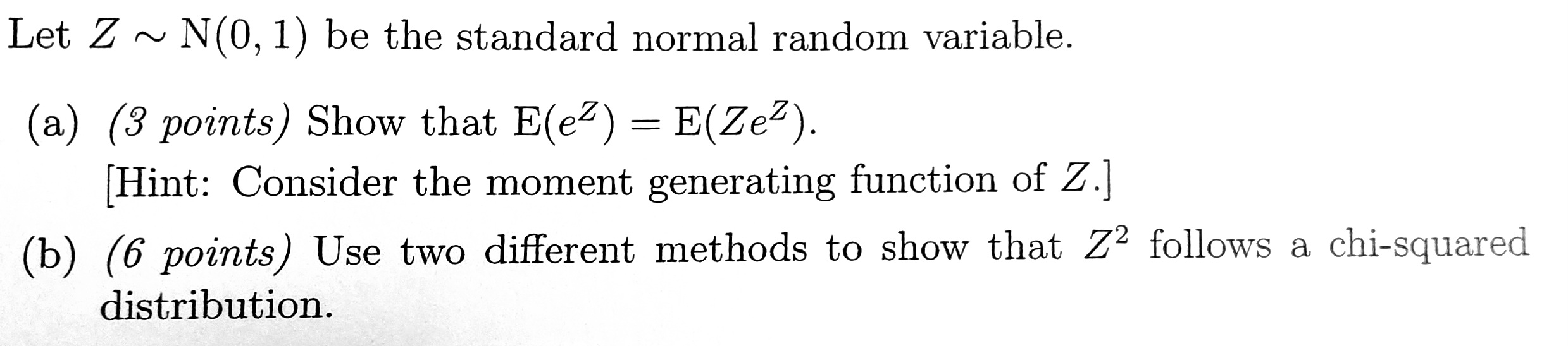 Solved Let Z∼n 0 1 Be The Standard Normal Random Variable