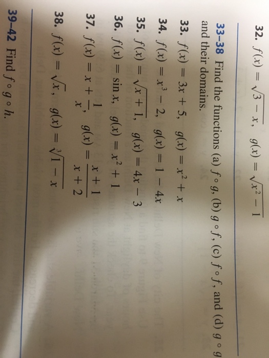 Solved F(x) = Squareroot 3 - x, g(x) = Squareroot x^2 -1 | Chegg.com