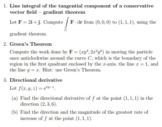 Solved 1. Line integral of the tangential component of a | Chegg.com