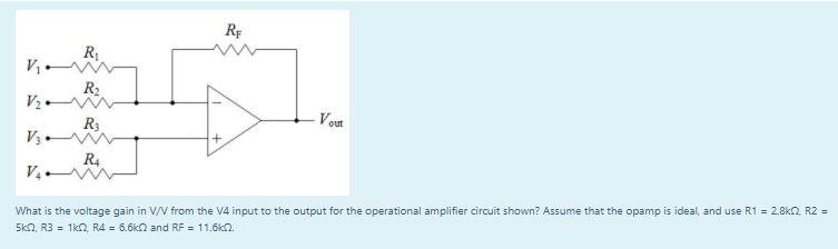 Solved RF R R2 VW R - Vout ? + R4 VW What is the voltage | Chegg.com
