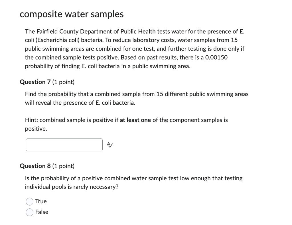 Solved composite water samples The Fairfield County | Chegg.com