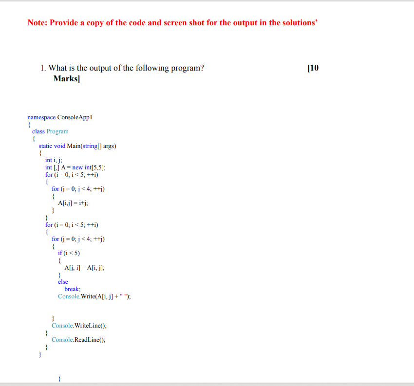 Solved Note: Provide a copy of the code and screen shot for | Chegg.com