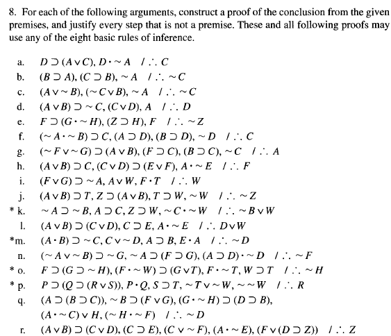 Solved 8. For each of the following arguments, construct a | Chegg.com