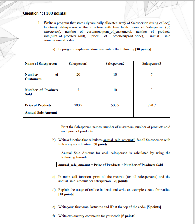 Solved Question 1 100 Points 1 Write A Program That 9667