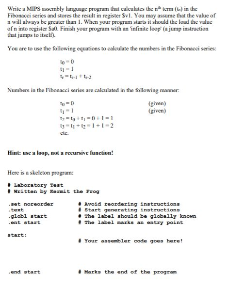 Solved Write a MIPS assembly language program that | Chegg.com
