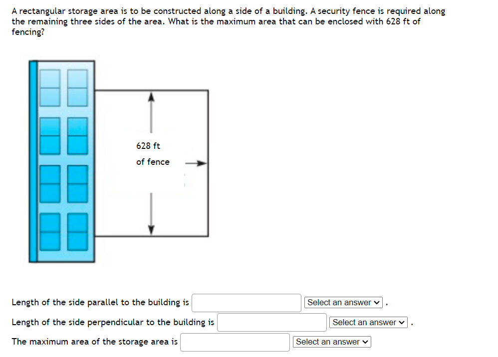 Solved A rectangular storage area is to be constructed along | Chegg.com