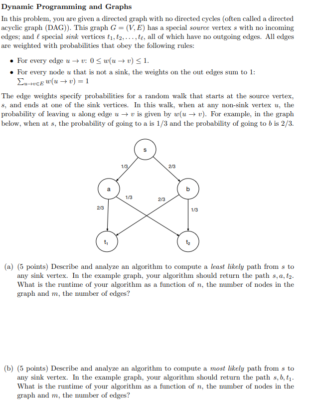 Solved Dynamic Programming And Graphs In This Problem You 4331