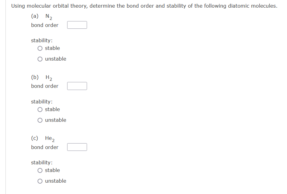Solved Jsing molecular orbital theory, determine the bond | Chegg.com Solved Jsing molecular orbital theory, determine the bond | Chegg.com