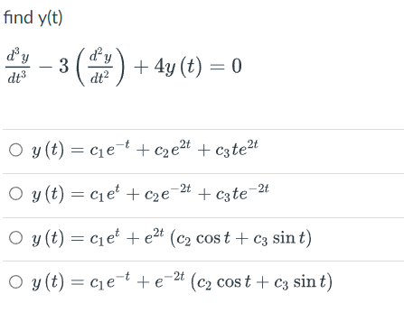 Solved find y(t) | Chegg.com