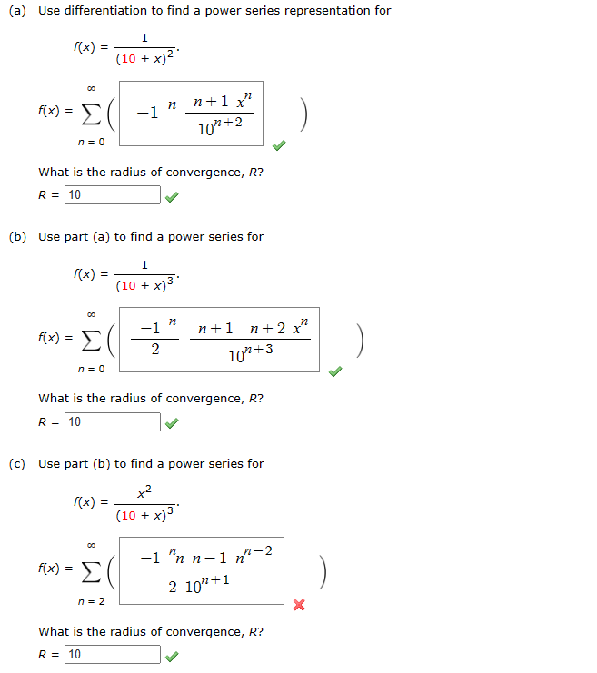 Solved Use part (b) ﻿to find a power series forf(x) = | Chegg.com