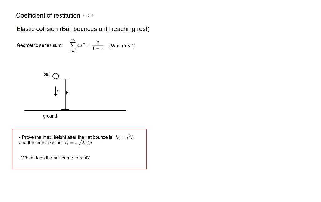 Solved Coefficient of restitution