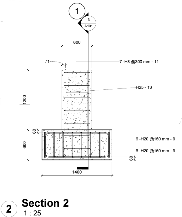 Solved (b) The plan view and cross-sections through a pad | Chegg.com