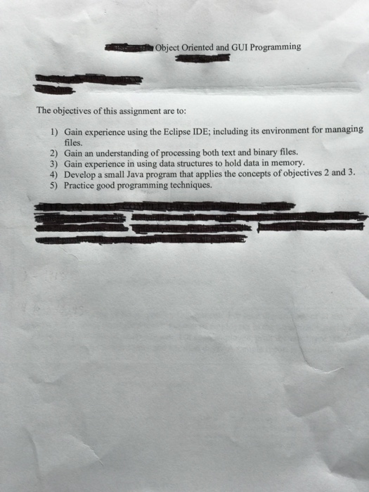 Solved Object oriented and GUI Programming The objectives of | Chegg.com