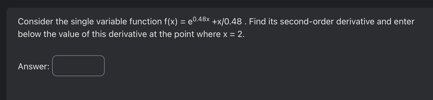 Solved Consider the single variable function | Chegg.com