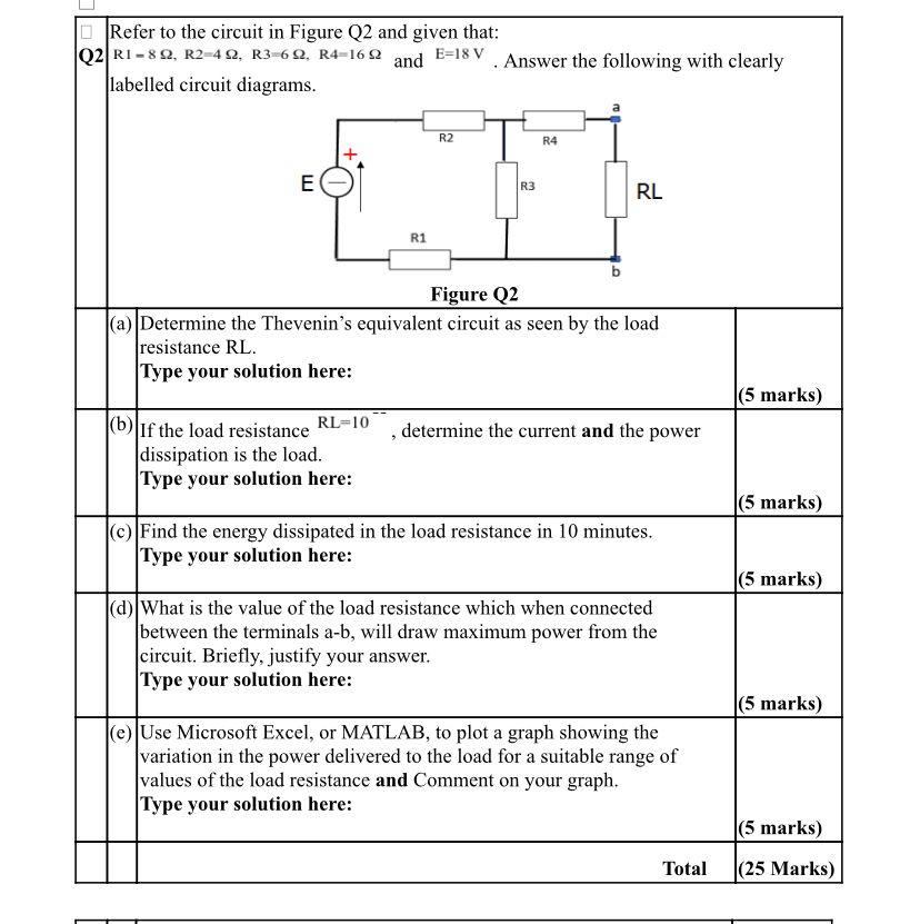 Solved Refer to the circuit in Figure Q2 and given that: | Chegg.com