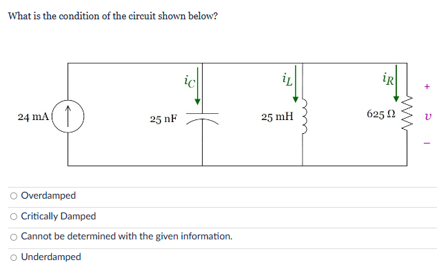 Solved What is the condition of the circuit shown below? | Chegg.com