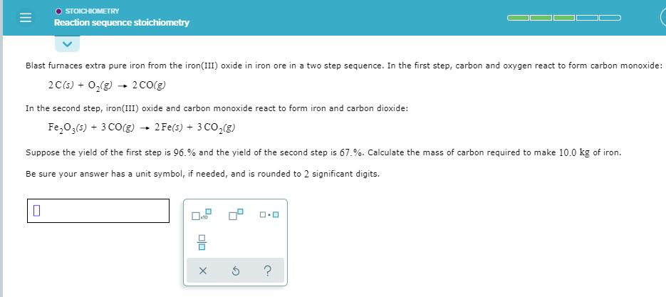 Solved O STOICHIOMETRY Reaction sequence stoichiometry Blast | Chegg.com