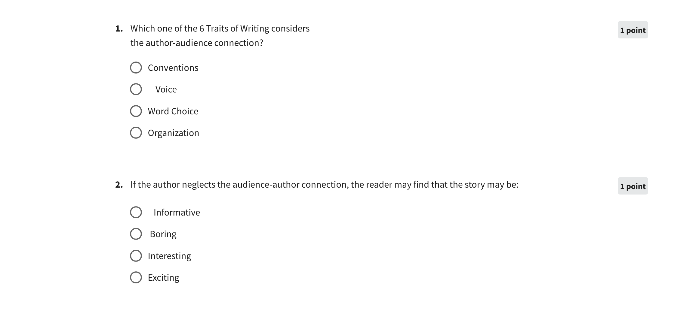 1. In this lesson, Dr. Dixon discussed the 6 Traits | Chegg.com