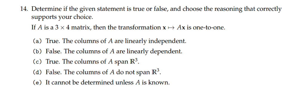 Solved 14. Determine if the given statement is true or | Chegg.com