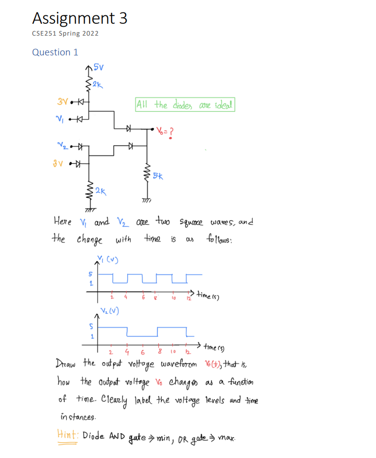 Solved Assignment 3 CSE251 Spring 2022 Question 1 5v 31 All | Chegg.com