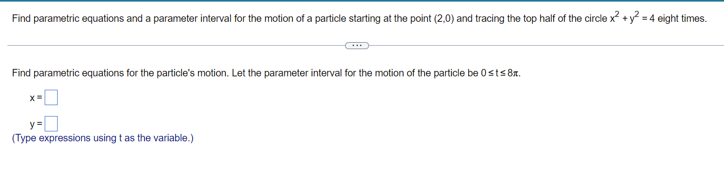 Solved Find parametric equations and a parameter interval | Chegg.com