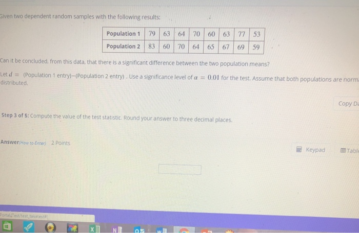 Solved Given two dependent random samples with the following | Chegg.com