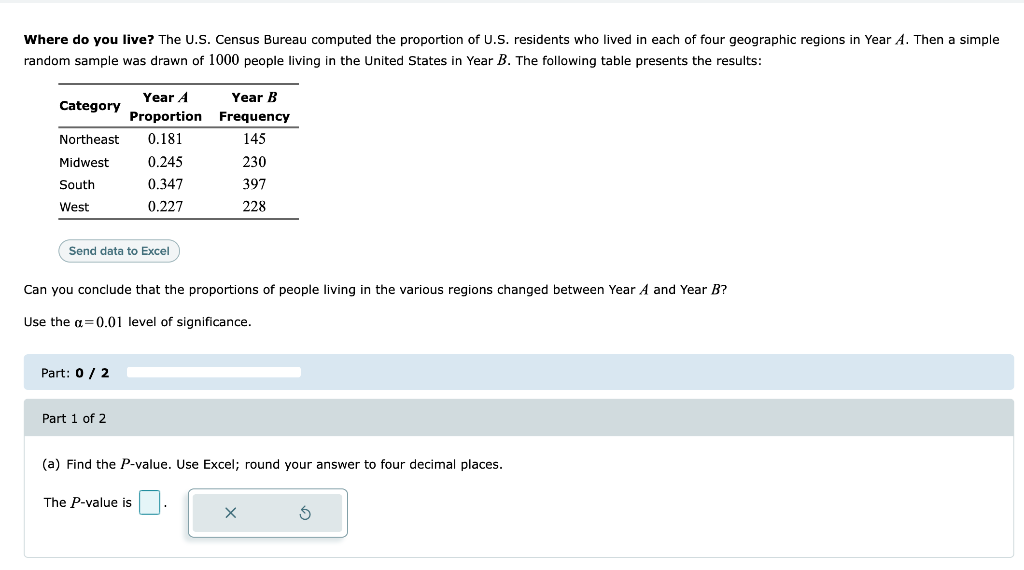 Solved Where do you live? The U.S. Census Bureau computed | Chegg.com
