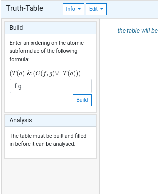 Solved Truth-Table Info - Edit - Build the table will be | Chegg.com