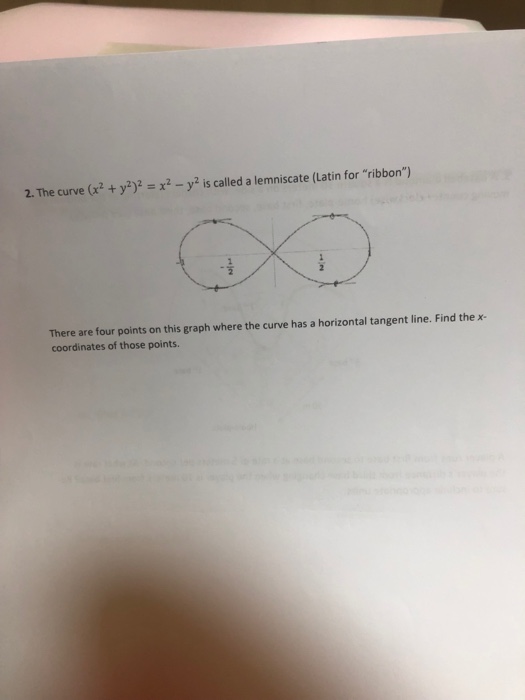Solved 2. The curve (x2 + y2)2-x2-y2 is called a lemniscate | Chegg.com