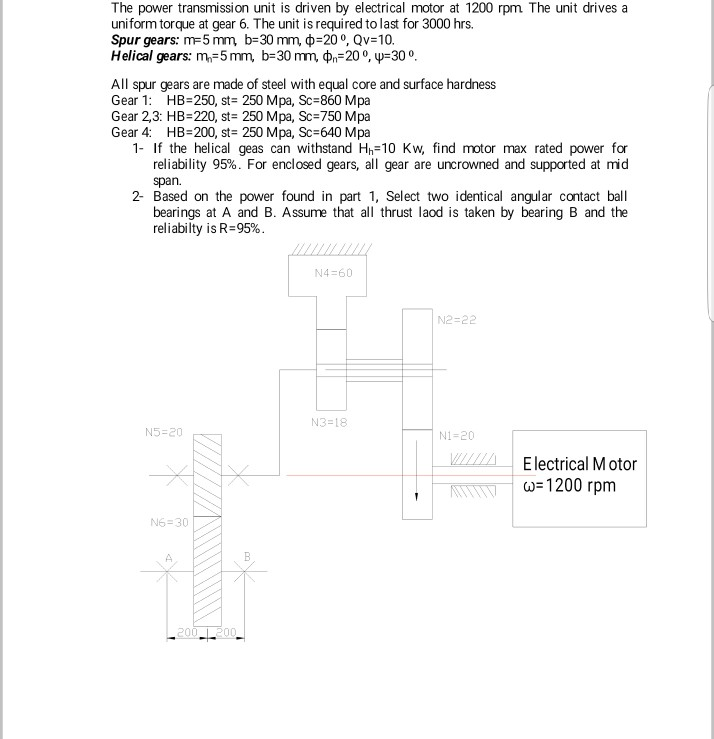 The power transmission unit is driven by electrical | Chegg.com