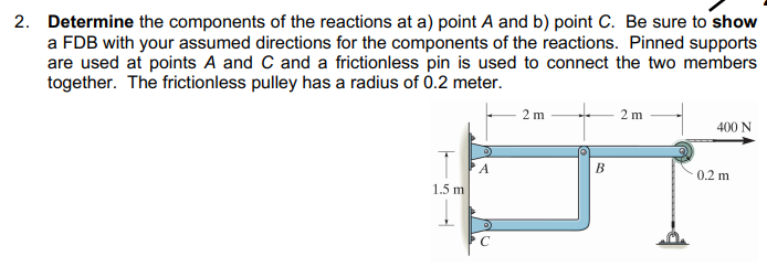 Solved 2. Determine the components of the reactions at a) | Chegg.com