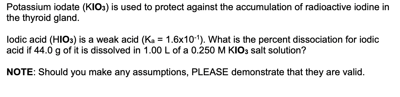 Solved Potassium iodate (KIO3) is used to protect against | Chegg.com