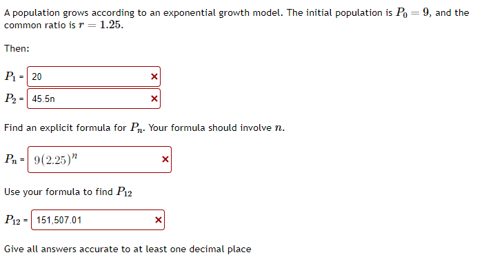 Solved A population grows according to an exponential growth | Chegg.com