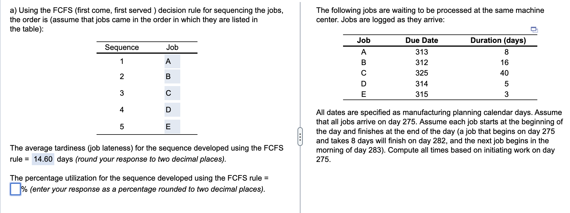 Solved a) Using the FCFS (first come, first served ) | Chegg.com