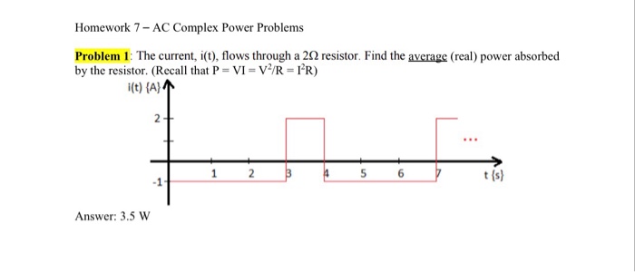 Solved Homework 7- AC Complex Power Problems Problem 1: The | Chegg.com