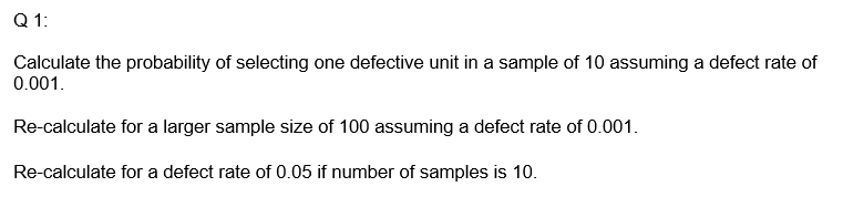Solved Calculate the probability of selecting one defective | Chegg.com