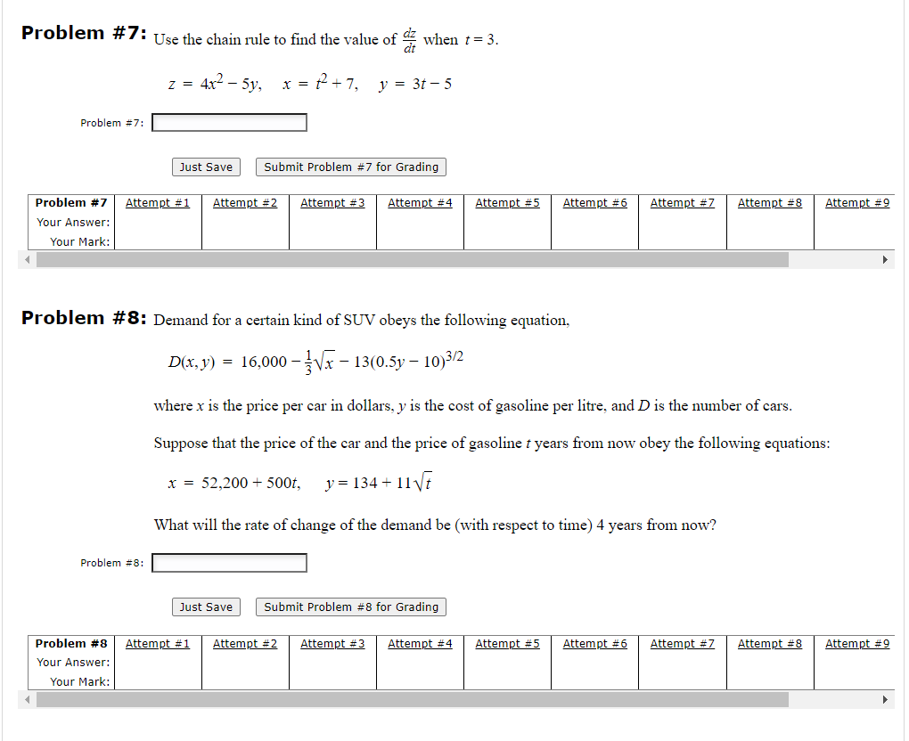 Solved Problem \#7: Use the chain rule to find the value of | Chegg.com