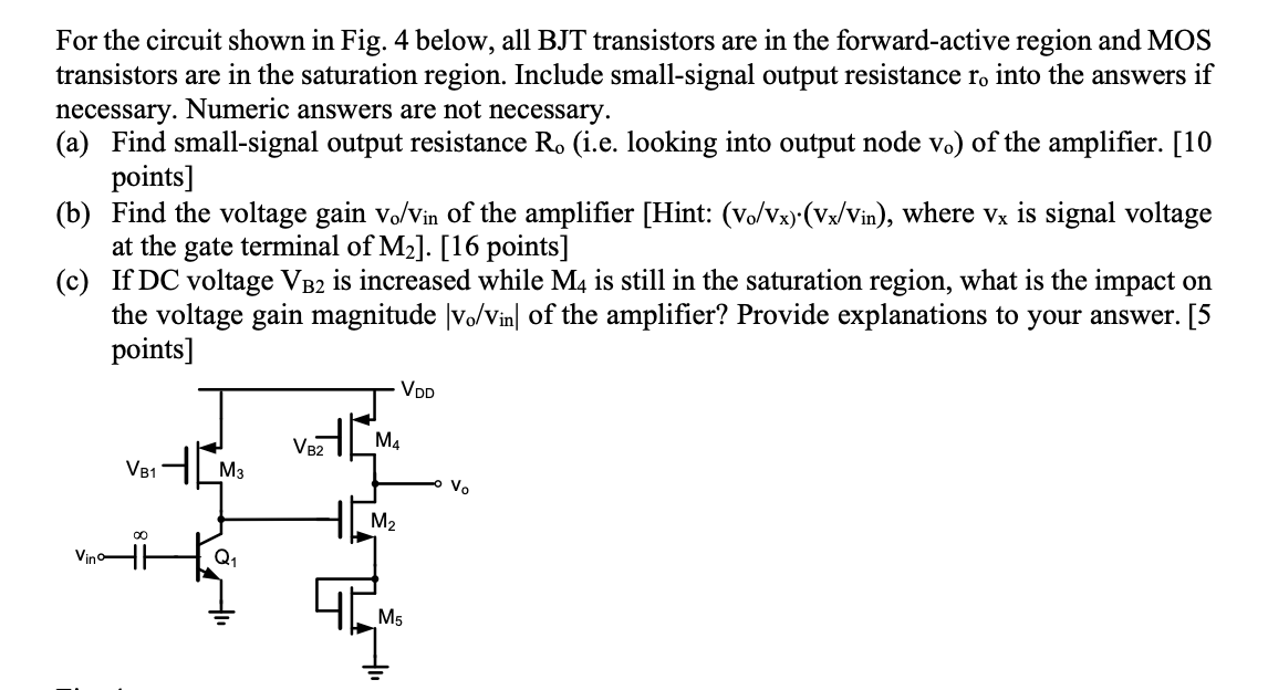 Solved For the circuit shown in Fig. 4 ﻿below, all BJT | Chegg.com