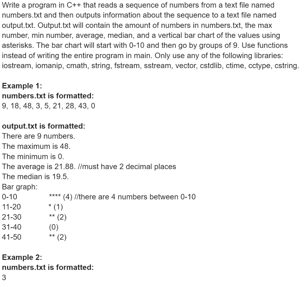Solved Write a program in C++ that reads a sequence of | Chegg.com